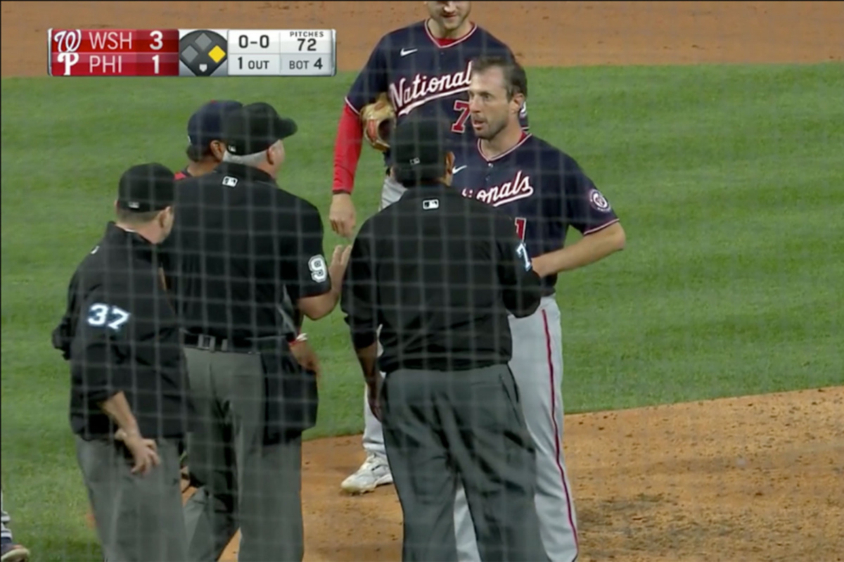 Wild Max Scherzer sticky substance check ends in Joe Girardi ejection