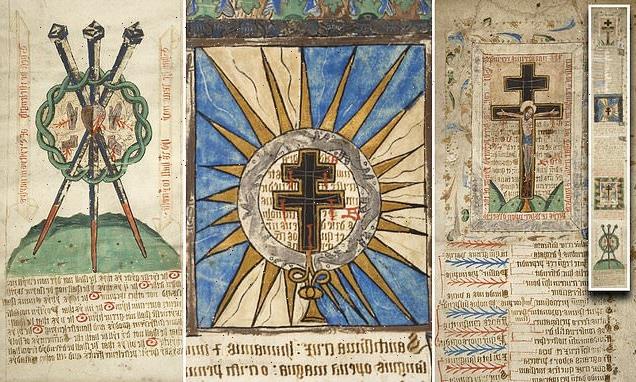 A rare 500-year-old animal-skin prayer roll depicts a piece of Jesus' cross